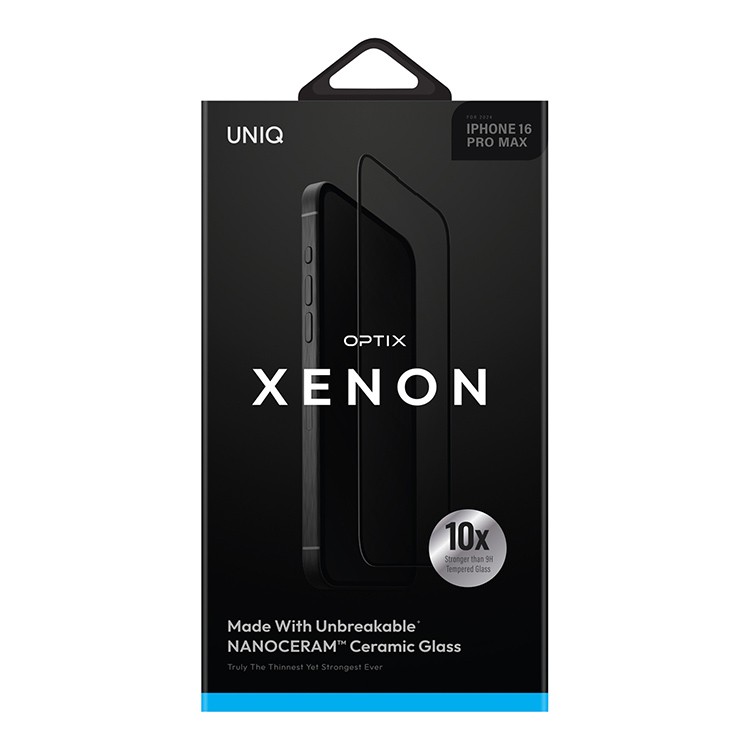 Uniq стекло для iPhone 16 Pro Max OPTIX XENON Nanoceramic Clear/Black ...